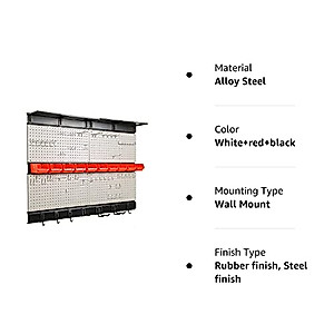 Ultrawall Pegboard Wall Organizer, 48X 36 inch Garage Storage Pegboard with Hooks Storage Bins Tool Board Panel Tool Organizer