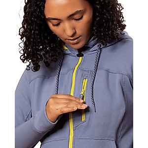 RTIC Womens Water-Repellent Zip Up Hoodie, Long Sleeve Hooded Zip Sweatshirt Jacket Water Resistant Outdoor Clothing, Cobalt, X-Large