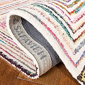 SAFAVIEH Nantucket Collection Accent Rug - 3' x 5', Ivory, Handmade Boho Abstract Cotton & Wool, Ideal for High Traffic Areas in Entryway, Living Room, Bedroom (NAN604A)