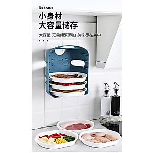 RJfashion Kitchen multifunctional side dish storage box-household multi-layer hot pot vegetable side dish tray-can be superimposed and assembled freely??????????? (white, 6-layer storage)