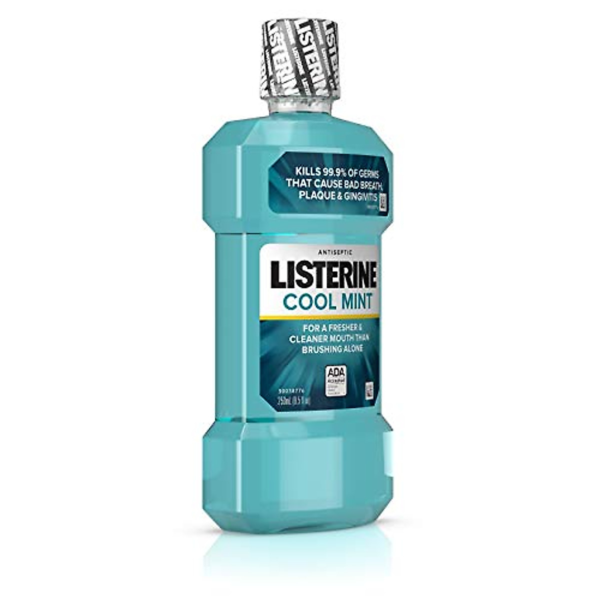 Listerine Cool Mint Antiseptic Mouthwash for Bad Breath, Plaque and Gingivitis, 250 ml