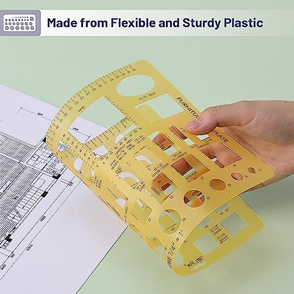 Mr. Pen- House Plan, 3 Pack, Orange, Interior Design and Furniture Templates, Drafting Tools and Ruler Shapes for Architecture, Drafting Tools, Architecture Supplies, Drafting Templates