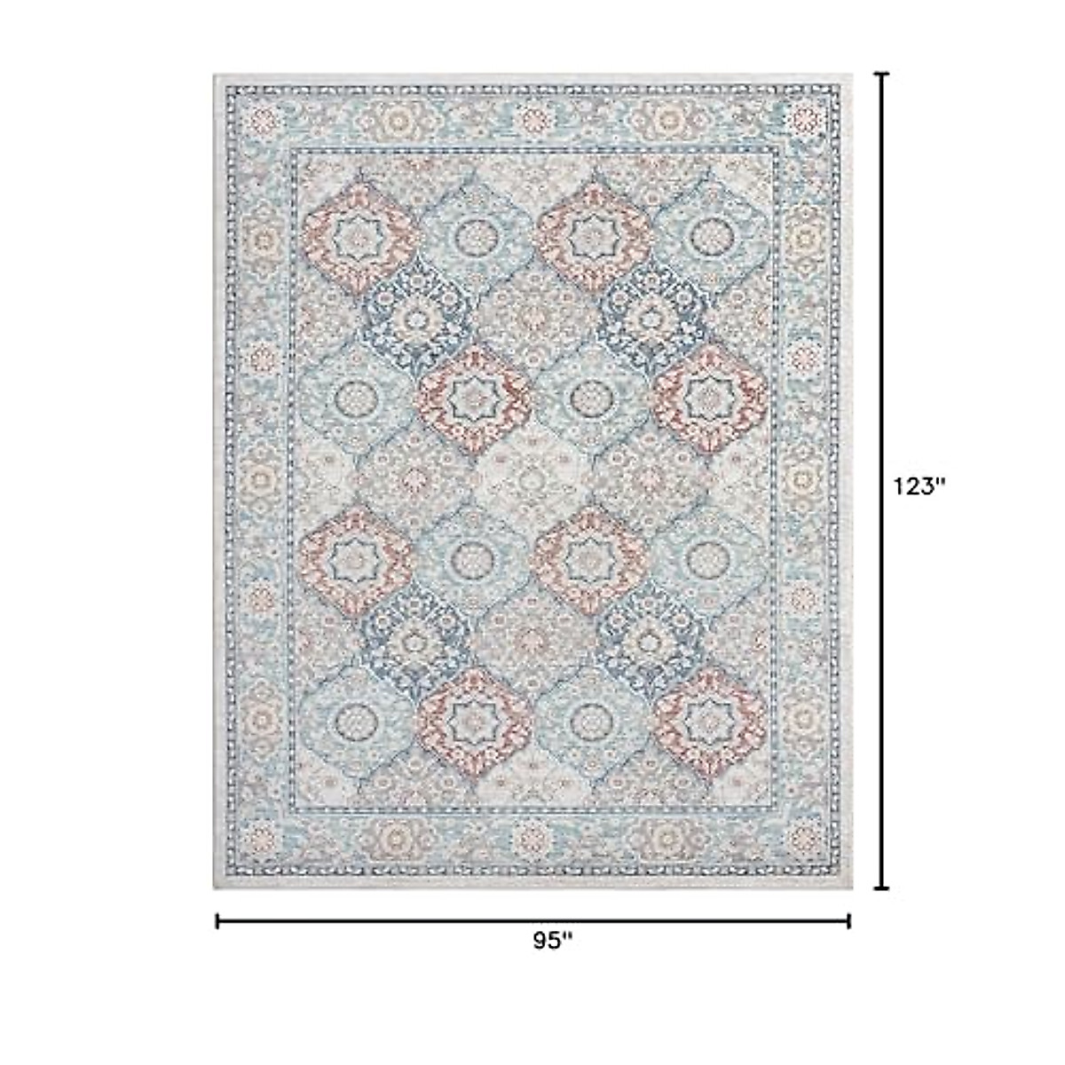 Tayse Genevieve Gray Large 8x10 Area Rug 8x10 - Area Rugs for Living Room - Dining Room Rug - Bedroom Rug - Kitchen or Entryway Rug Carpet - Alfombras para Salas - Transitional, Oriental