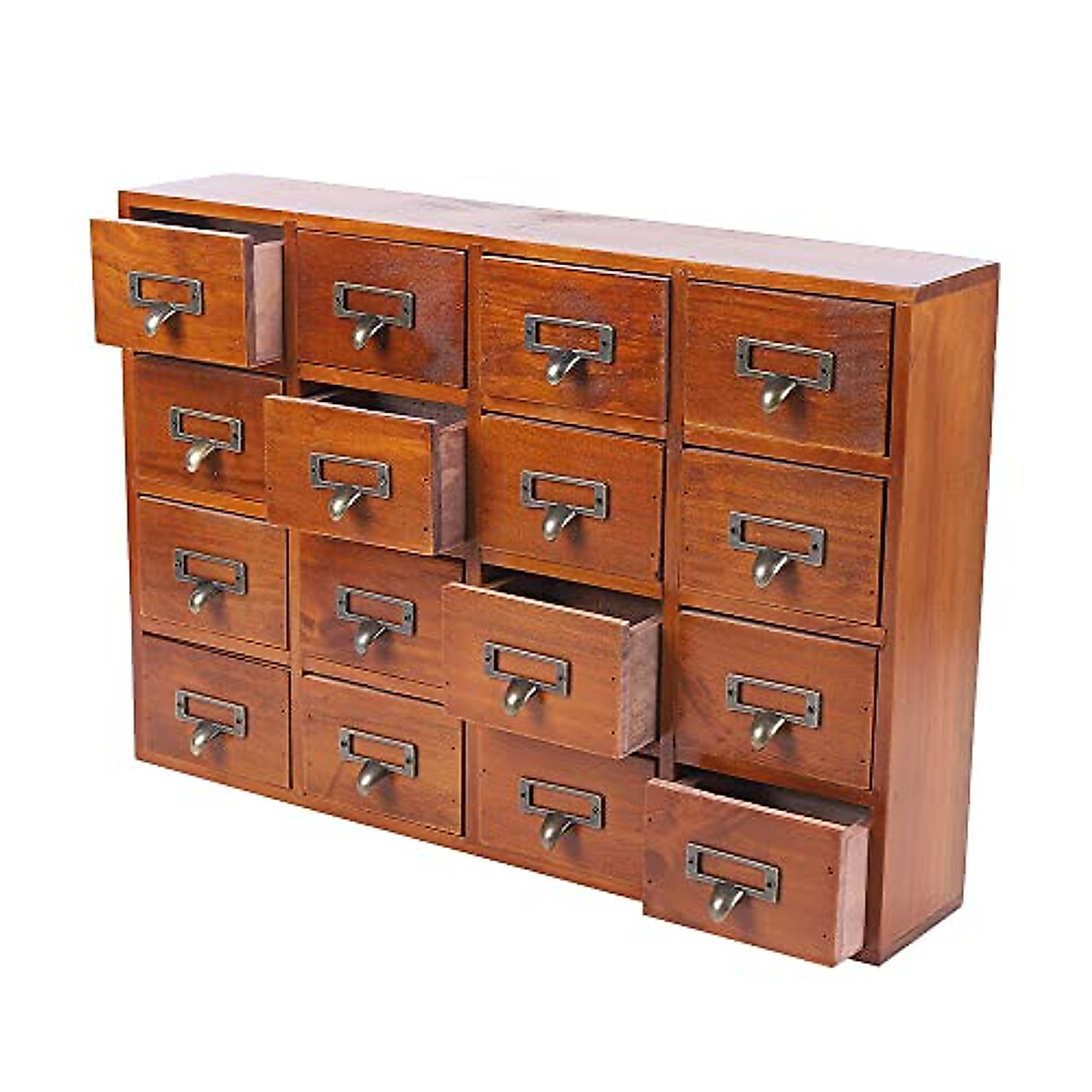 YIYIBYUS 16 Drawers Apothecary Cabinet, Supply Desk Drawer Organizer - Home Office Desk Organization and Storage - Rustic Storage Drawers Dressers for Bedroom - Traditional Apothecary Cabinet