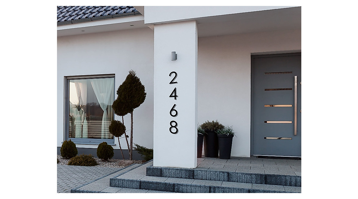 12 Inch Modern Floating House Numbers | Stylish Address Sign