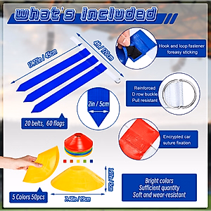 Meooeck 20 Player Flag Football Set Training Equipment Include Flag Football Jersey, Football, Belt, Flag, Cone