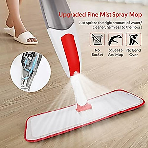 Microfiber Spray Mop for Floor Cleaning with 3pcs Washable Pads Wood Floor Mop with 550ML Bottle Home or Commercial Use Dry Wet Flat Mop for Kitchen Hardwood Laminate Ceramic Tile