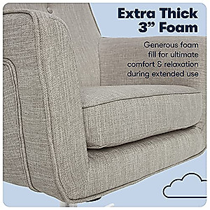 Serta Ashland Ergonomic Home Office Chair with Memory Foam Cushioning Chrome-Finished Stainless Steel Base, 360-Degree Mobility, Light Gray Fabric