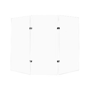 PENNZONI Drum Shield 4ft w/Chrome Hinges, Comes w/ 3 Drum Panels, & 4 Chrome Hinges, Premium Clear Acrylic Panels, Drum Screen