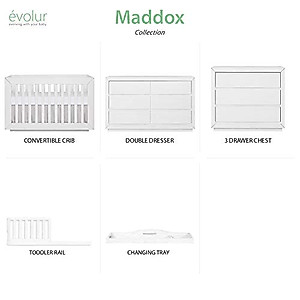 Dream On Me Evolur Maddox Modern Crib, Weathered White
