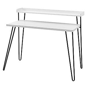 Ameriwood Home Haven Retro Desk with Riser, White