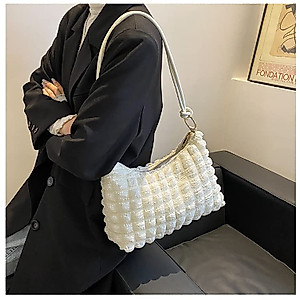 Amamcy Quilted Hobo Purse for Women Large Capacity Tote Bag Clutch Purse Shoulder Handbag Lightweight Adjustable Strap