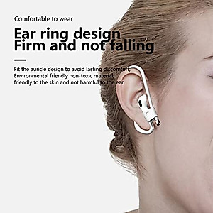 Ear Hooks for AirPods Pro 3/ 2 /1 Earbuds Accessories Anti-Lost Loop Anti-Slip Strap Multi-Dimensional Adjustable for Running Jogging Cycling Gym Silicone (White)