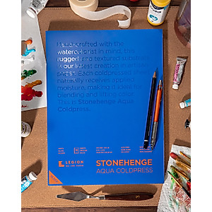Stonehenge Aqua White Medium Weight Block, 140lb, Coldpress, 15 Sheets for Wet and Dry Media (12X16)