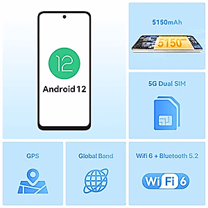 UMIDIGI A13 PRO MAX 5G Cell Phone, 17GB+256GB Android 12 Unlocked Smartphone with 6.8" Full Screen 64MP AI Triple Camera MediaTek Dimensity 900 5150mAh Battery Smartphones Black