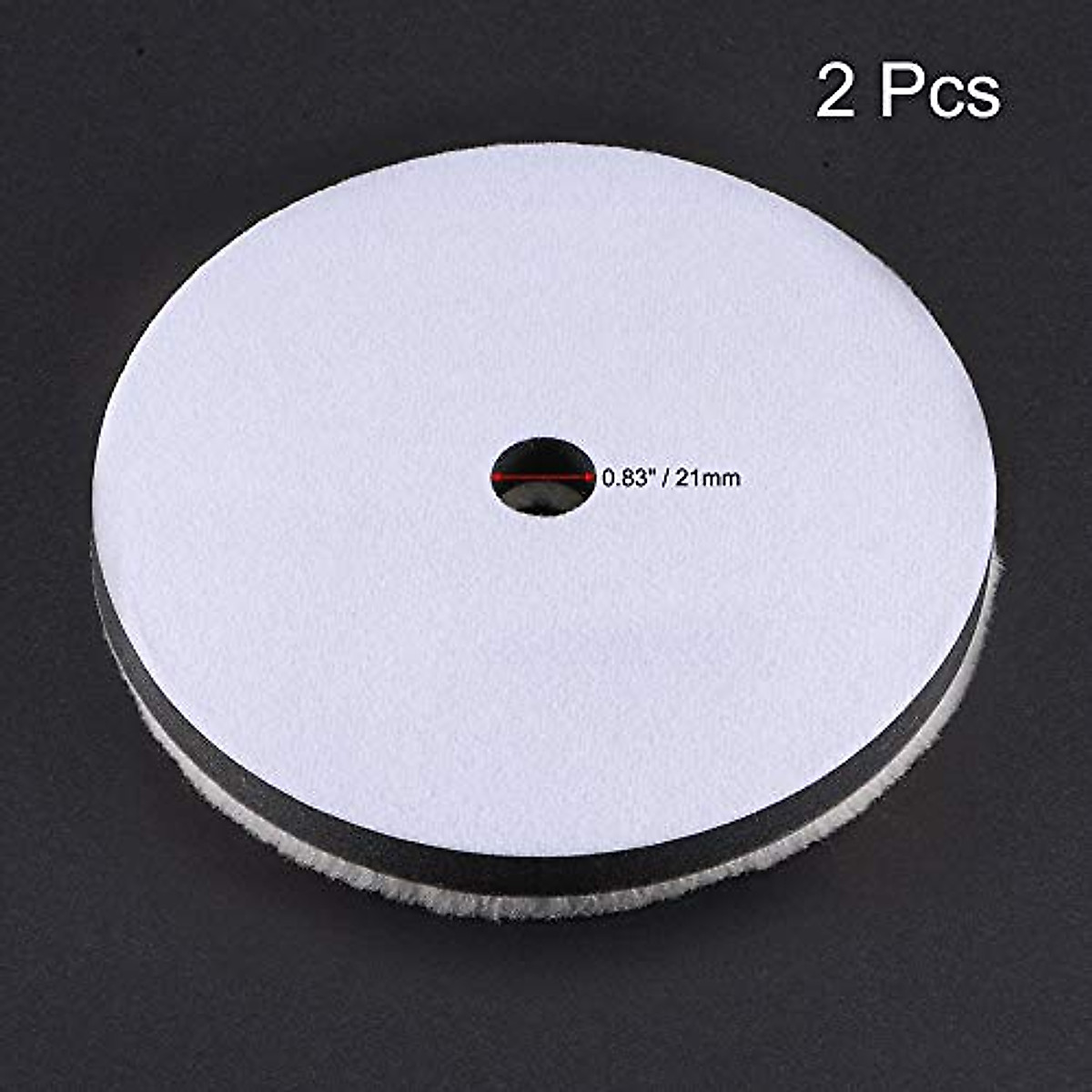 uxcell 6" Wool Felt Sponge Polishing Pad Hook and Loop Buffing Wheel with Hole Coarse Polishing for Orbital Polisher Buffer 2 Pcs