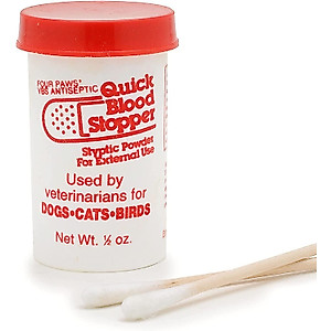 Four-Paws 4 Pack of Quick Blood Stopper Kits, 0.5 Ounces each, Antiseptic Styptic Powder and Swabs for Dogs, Cats and Birds