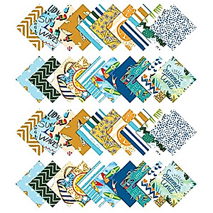 Soimoi 40Pcs Summer Print Cotton Precut Fabrics for Quilting Craft Strips 2.5x42inches Jelly Roll - Multicolor