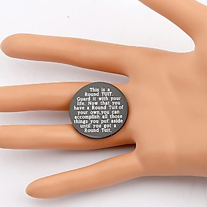 FOTAP Round TUIT Token Get A Round TUIT Guard it With Your Life Token Coins Inspirational Graduation Gift (Black- Tuit)