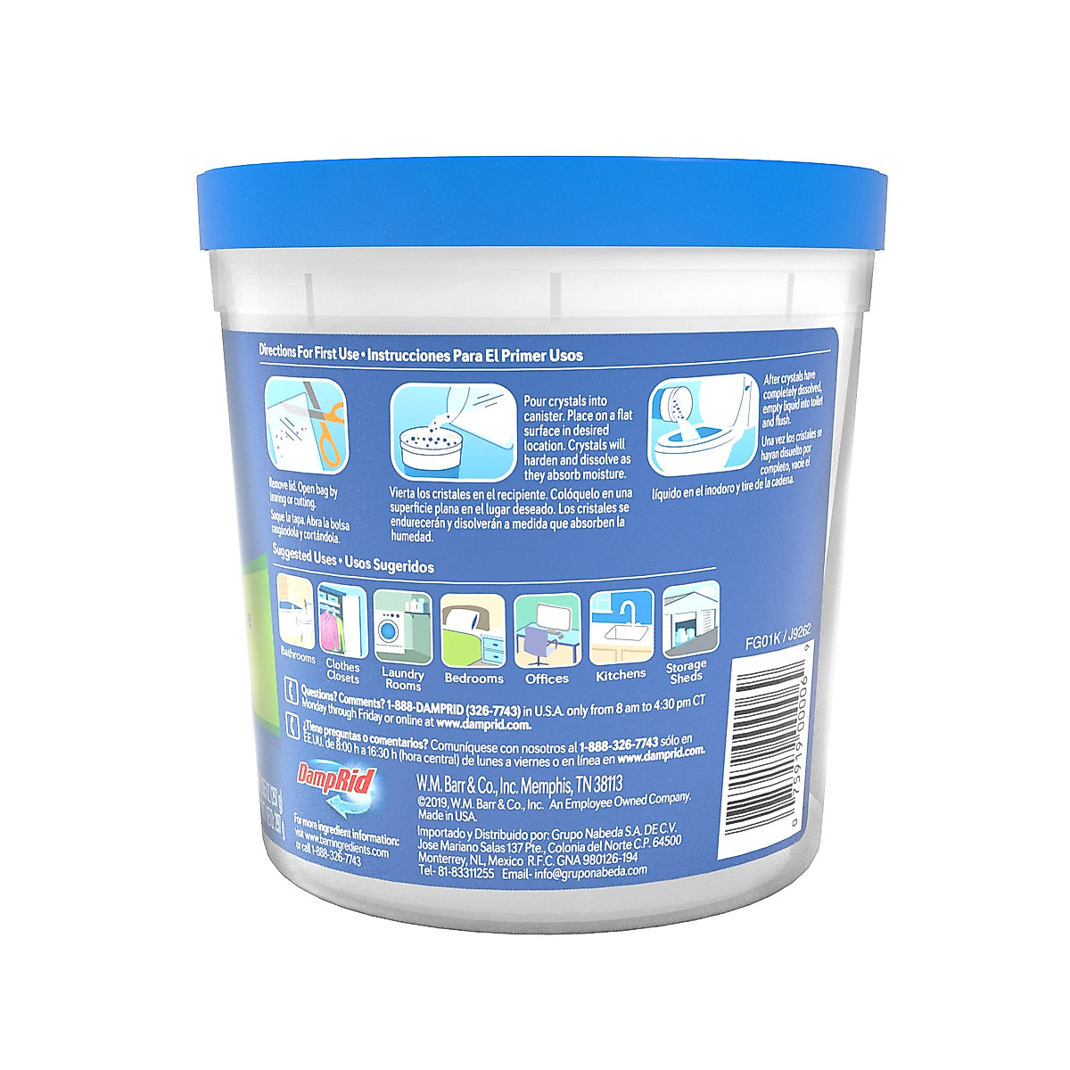 DampRid Fragrance Free Refillable Moisture Absorber - 10.5oz cup – Traps Moisture for Fresher, Cleaner Air