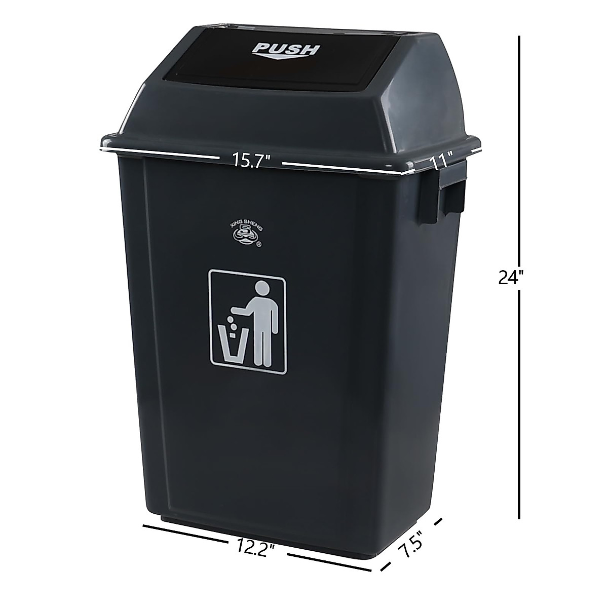 Ucake 13 Gallon Large Plastic Trash Can with Swing Lid, Kitchen Garbage Can with Lid, 4 Packs