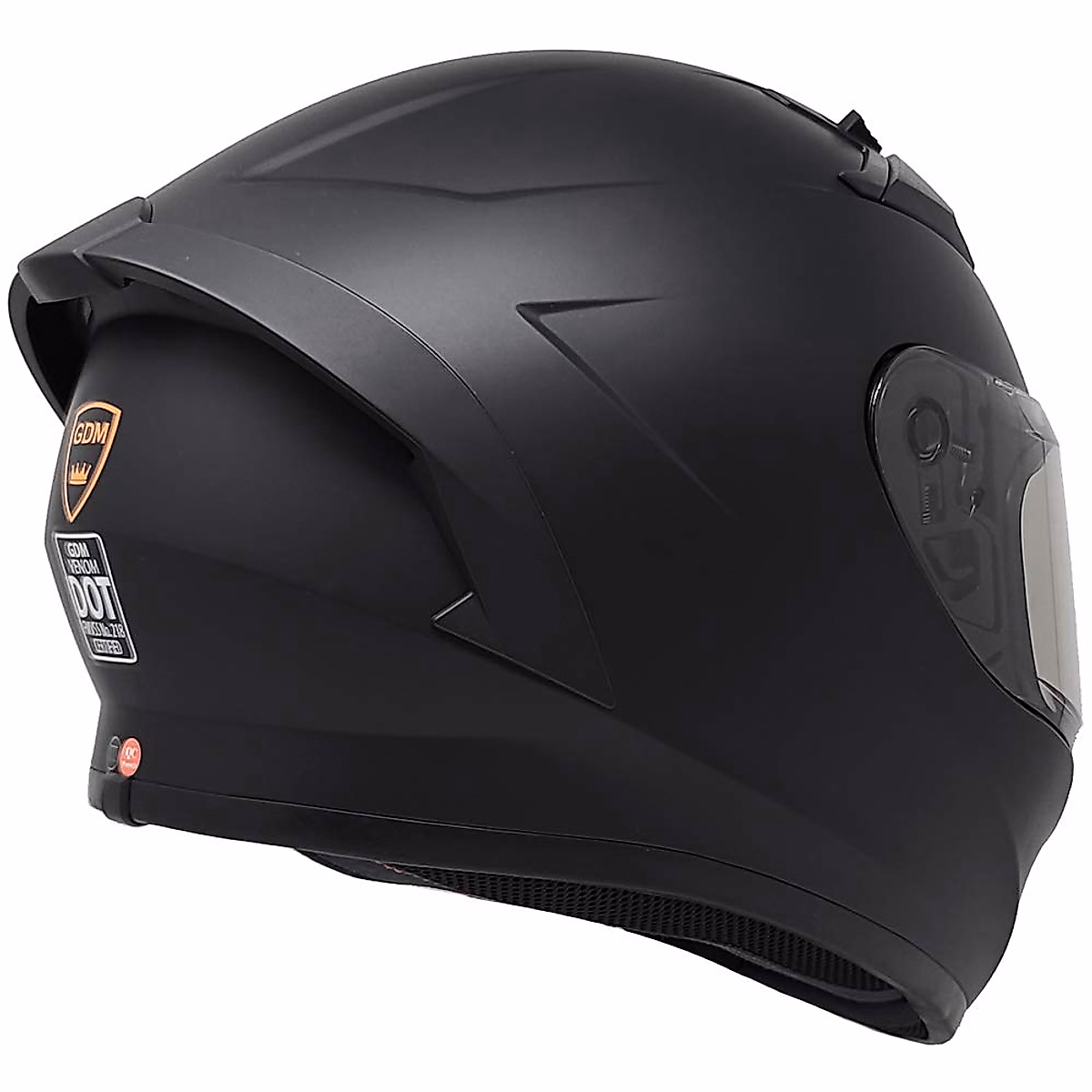 GDM Bluetooth Motorcycle Helmet with Clear, Tinted, Iridium Shields (Small, Flat Black)