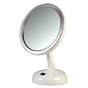 Floxite 10X Magnifying LED Lighted Vanity Mirror with 2 Light Settings