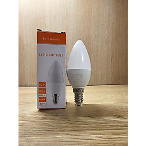 BOMSEUMIC LED Light Bulb C37, Warm White 6500K, Equivalent Candelabra LED Light Bulbs, Replacement Bulb for Chandelier, Candle Lightbulbs, Non-Dimmable, 1 Pack