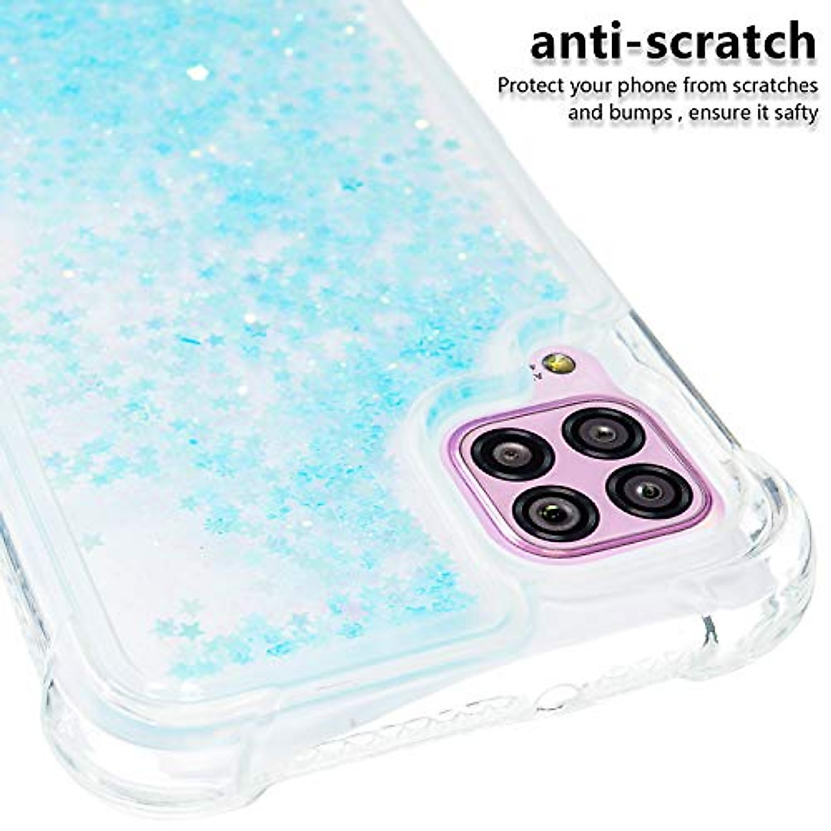 Eyilin Glitter Bling Case for Huawei P40 lite, Transparent Shockproof Liquid Quicksand Cover Silicone Soft TPU Gel Protective Phone Case