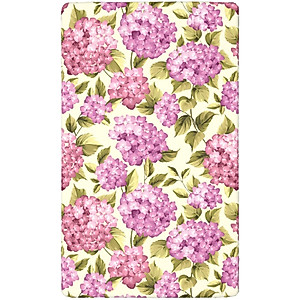 Shabby Flora Themed Fitted Mini Crib Sheets,Portable Mini Crib Sheets Soft and Breathable Bed Sheets-Great for Boy or Girl Room or Nursery,24“ x38“,Pale Green Baby Pink Cream Lilac
