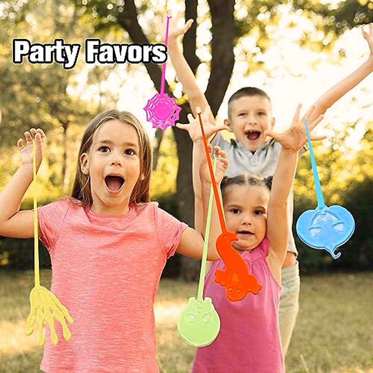 Mchochy 28 pcs Halloween Sticky Hands Toys for Kids, Skull Bat Ghost Pumpkin Styles Sticky Stretchy Toys for Goodie Bags, Pinata Fillers, Classroom Prizes Halloween Trick or Treat Party Favors