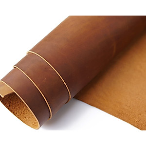 Jeereal Tooling Leather Sheets 2.0mm (5-5.5oz) Thick Full Grain Cowhide Leather Square for Crafts Crafting Leather