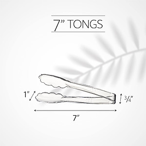 [Clear Tongs 7.5'' Inches] Plasticpro 7.5'' Serving Tongs Heavy Duty Reusable Kitchen and BBQ Clear Serving Tong for party's, Caterings, Events, Buffet, Weddings, And every Day use Pack of 12