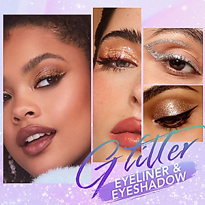 Quxunzzz Liquid Glitter Eyeshadow,Liquid Glitter Eyeliner Metallic Glitter Shimmer Eye Looks Waterproof Long Lasting Quick-Drying (Galaxy 04#)