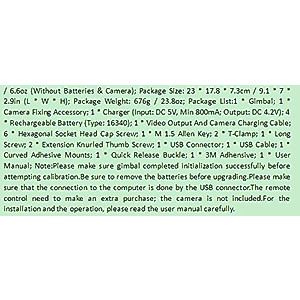 GOWE 3-axis Wearable Gimbal Stabilizer for GoPro Hero 3 3+ 4 SJCAM SJ4000 and Similar Shaped Action Cameras