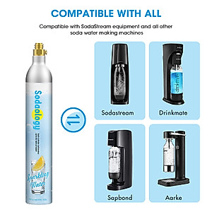 Sodaology 60L Co2 Carbonator Compatible with Sodastream Appliances [NOT FOR ART & TERRA],14.5oz, Set of 1