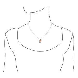 Sterling Silver with Rose Gold Tone Accents Baby Turtle Hatchling Egg Pendant Necklace, 16+2" Extender