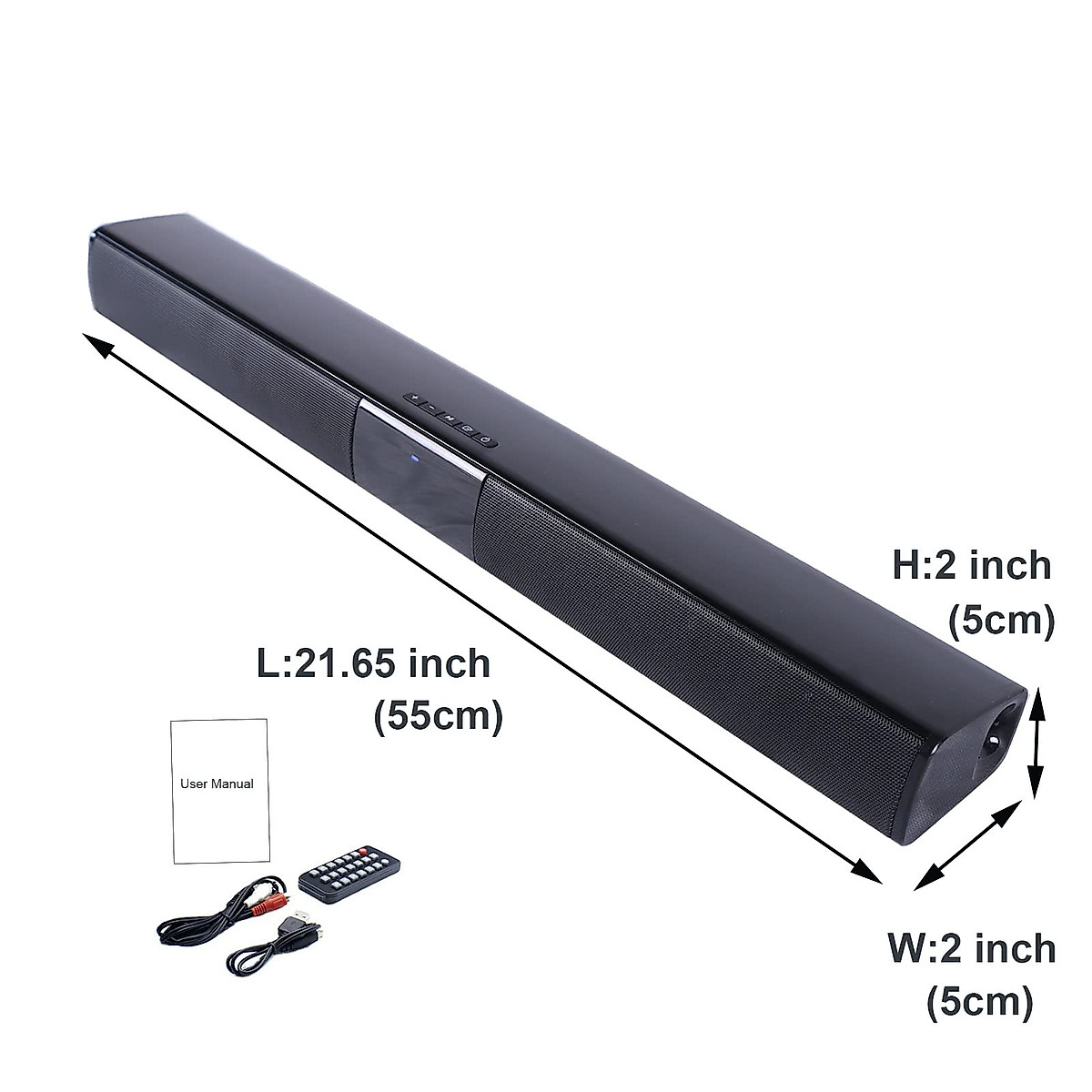 Sohapy Sound Bars for TV, Home Theater Audio with Built-in Subwoofer, TV Speakers, Bluetooth/RCA/TFcard/AUX (Black)