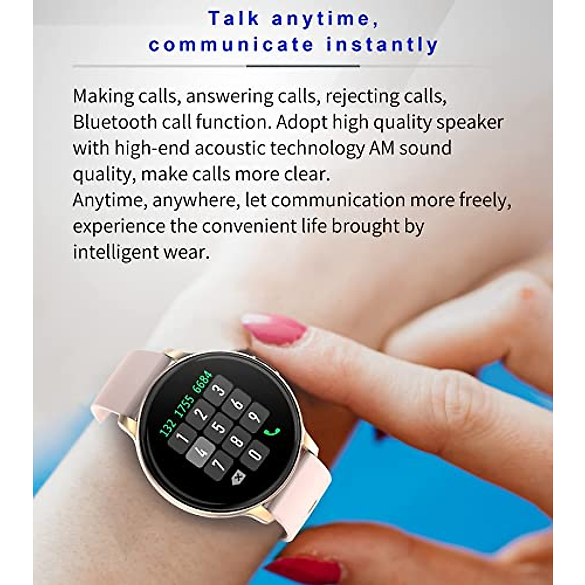 Yihou Smart Watch (Make/Answer Call) Fitness Tracker Waterproof Pedometer Step Counter Smart Watch with Text and Call Sport Smart Watch for Android Phones Compatible iPhone Smartwatch for Women Men