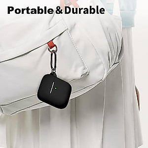 Foweroty for AirPods Case Cover with Cleaning Pen，Soft Silicone Protective Cover with Buckle for Women Men Compatible with Apple AirPods 2nd 1st Generation Charging Case, Front LED ，Black