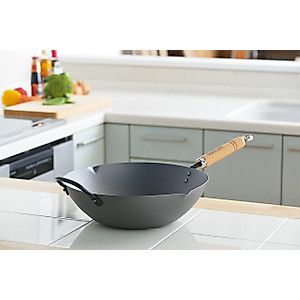 Yoshikawa Beijing Black Steel Wok 36cm/14in