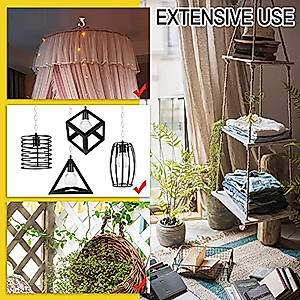 Mardatt 6 Sets White Ceiling Hanging Hook with Chains Swag Hook Kit, 1.5 Inch Swag Hooks with Hardware and 36 Inch Extension Chains for Hanging Plants Lanterns Baskets Indoor or Outdoor