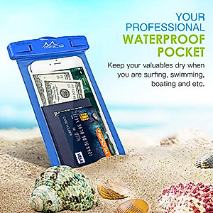 MoKo Waterproof Phone Pouch Holder [4 Pack], Underwater Phone Case Bag with Lanyard Compatible with iPhone 14 13 12 11 Pro Max X/Xr/Xs Max/SE 3, Samsung S21/S10/S9