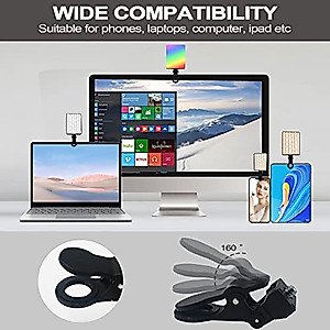 GreatLPT RGB Phone Light Clip, Cell Phone Fill Light 360° Full Color CRI 95+ Dimmable 2500K-8500K, 2000mAh Rechargeable Phone Clip Light for Selfie, Makeup, Video Conference, TikTok