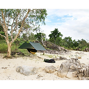 DD Hammocks Superlight Tarp (Olive Green) - 100% Waterproof - Ripstop Nylon Compact Ultralight & Multifunctional Rainfly Tarp Tent Shelter for Camping Backpacking & Hiking Adventure