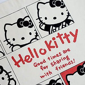 Friend Sanrio Hello Kitty Cute Tote Bag, Shopping Bag, Gym Bag, Kitchen Reusable Grocery Bag, Japan Quality and Japan Technology surpervised by EITAI Japan, 15 in(H) x 11.8 in(L) x 5.5 in(W)