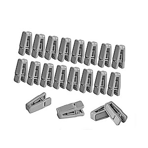 Aoshang 20 Pack Plastic Finger Clips for Hangers,Slim-line Finger Clips Plastic Hanger Clip for Velvet Hangers or Hanger (Gray)