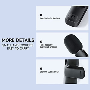 Milenbur - Professional Wireless Lavalier New Version 2022 Lapel Microphone for iPhone, iPad, Omnidirectional Condenser Recording Microphone for Interview, Videodift, Vlog YouTube Mini Microphone