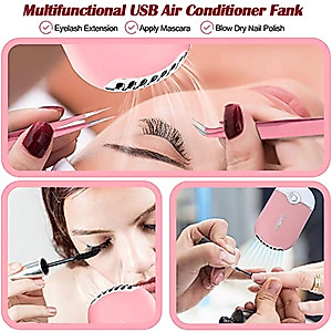 Eyelash Extension Supplies USB Air Conditioning Blower Facial Mister Lash Tweezers Mirror Mascara Brush Lash Shampoo Brush Bottle Silicone Pad Glue Rings Under Eye Gel Pads Micro Applicators Tapes