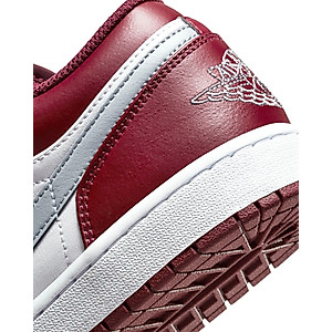 Jordan Men's Air Jordan 1 Low Sneaker, Cherrywood Red/Cement Grey, 10.5